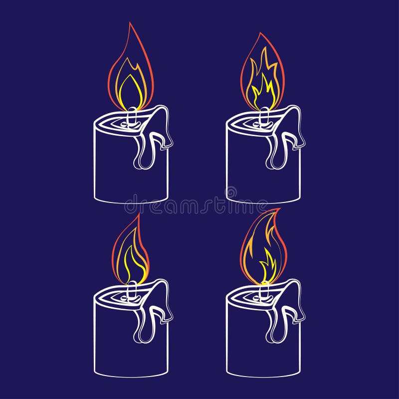 Candle with fire stock vector. Illustration of flash - 105367182