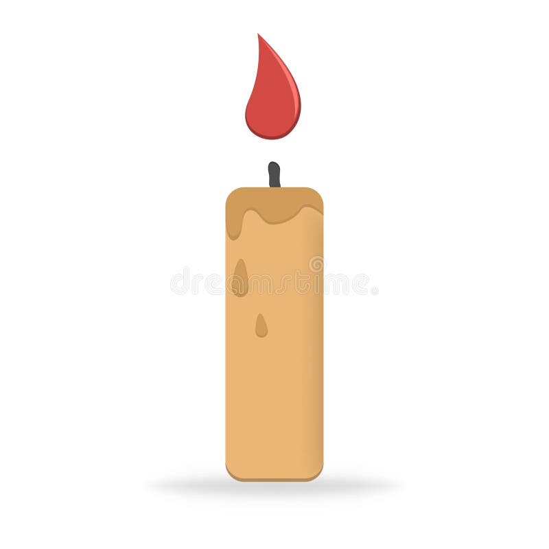 Candle with Fire Flame Icon. Candlelight for Romantic or Memory. Spa ...
