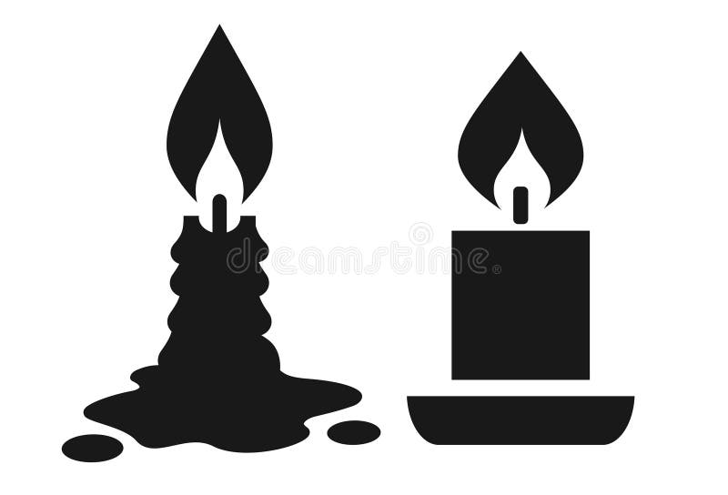 Candle Fire Continuous Single Art Line Drawing. Flame Shape ...