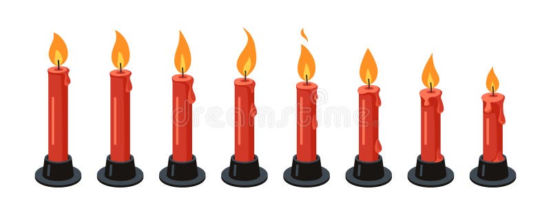 Candle Flame Animation, Vector Cartoon Sequence Stock Vector ...