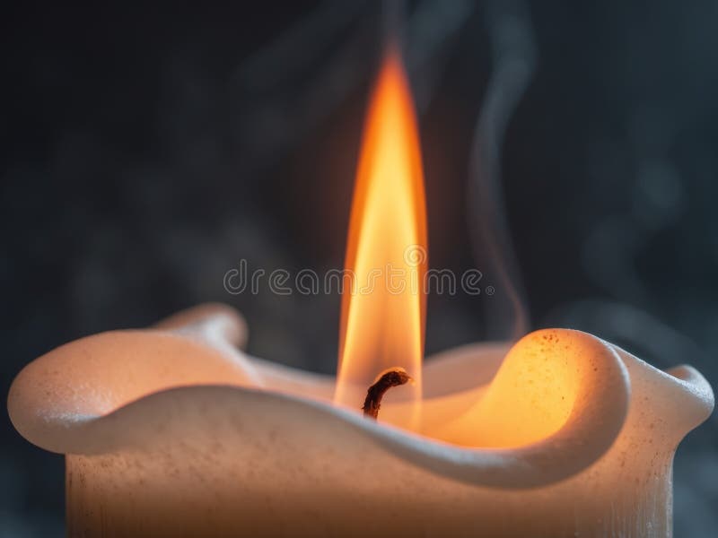 Candle Flame Close Up with Gentle Flickering Glow Stock Photo - Image ...