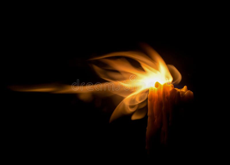 Candle Flame with Exploding Flammable Liquid Sprayed Onto Flame ...