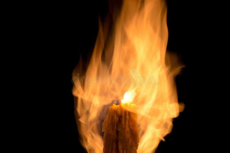 Candle Flame with Exploding Flammable Liquid Sprayed Onto Flame ...