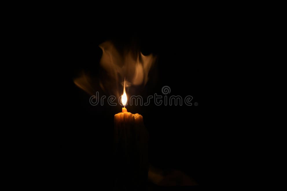 Candle Flame with Exploding Flammable Liquid Sprayed Onto Flame ...
