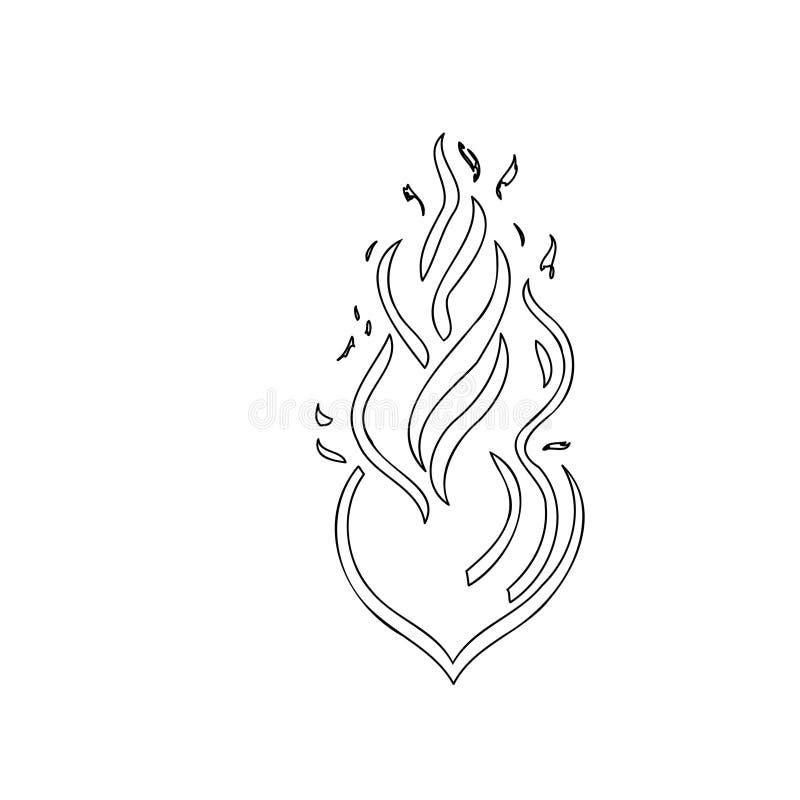 Heart Fire Drawing Sketch Stock Illustrations – 805 Heart Fire Drawing ...