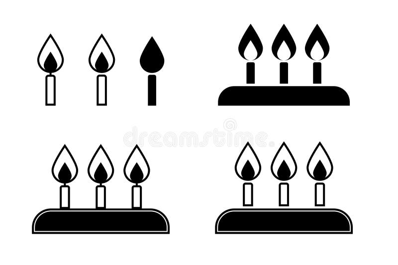 Candle Flame Icons. Candle Icons for Various Uses. Stock Vector ...