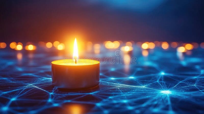 Candle Flame Illuminating Darkness As Symbol of Remembrance and ...