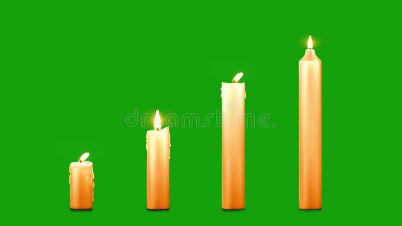 Candle Flames Animation on Green Screen Stock Footage - Video of ...