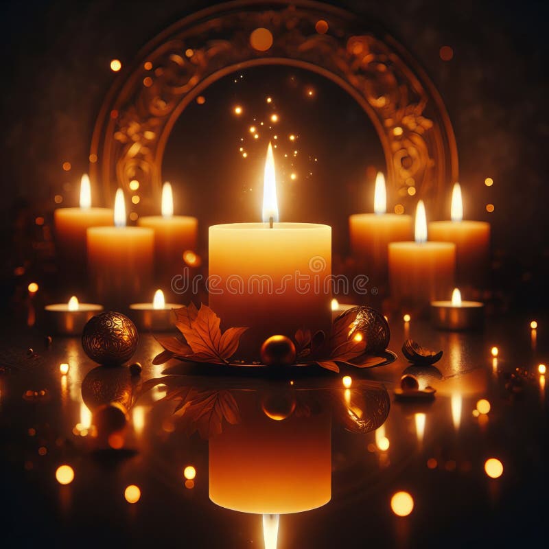 Candle Flames Creating a Warm and Flickering Light Ref Stock Photo ...