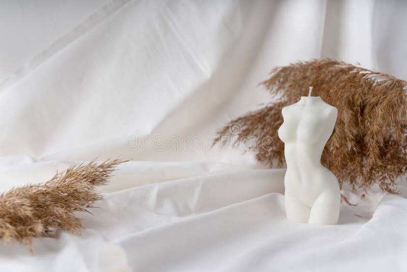 Candle Form Female Figure White Fabric Background Stock Photos - Free ...