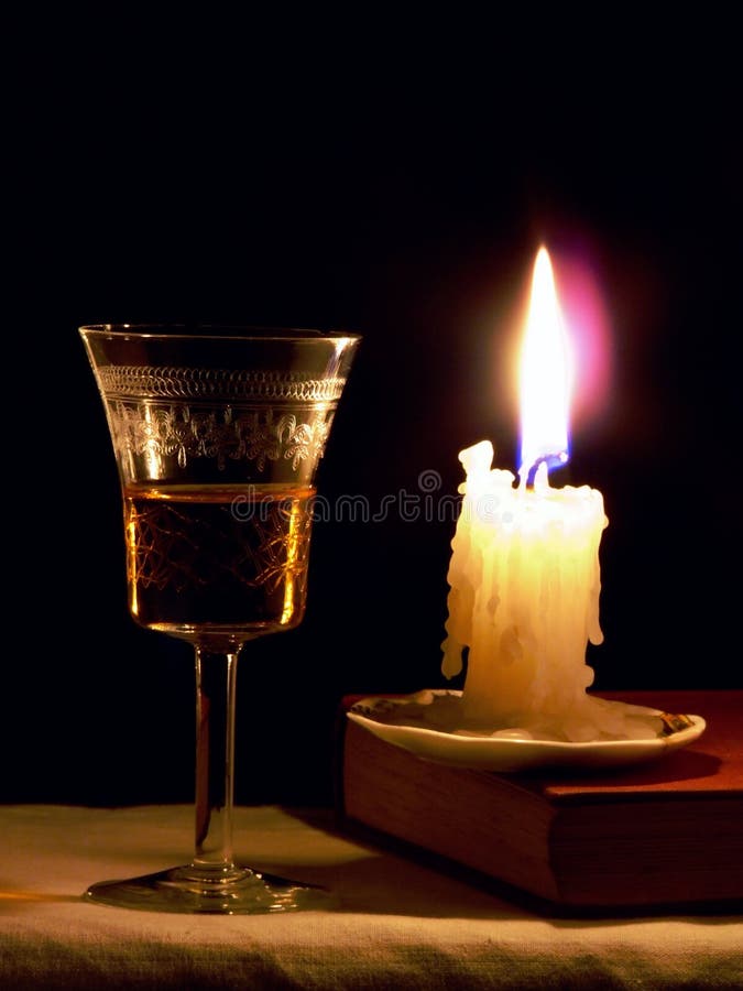 Candle and Glass stock photo. Image of illumination, fashioned - 4327038