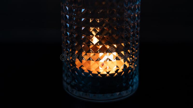 Candle in a Glass. Rays of Light are Refracted through the Walls of the ...