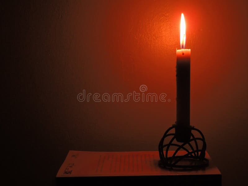 Candle in half light stock image. Image of darkness - 130803917