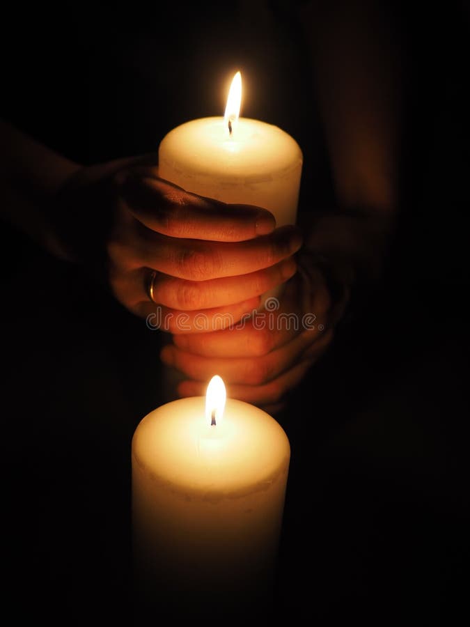 Candle in hands stock image. Image of light, contemplation - 10310297