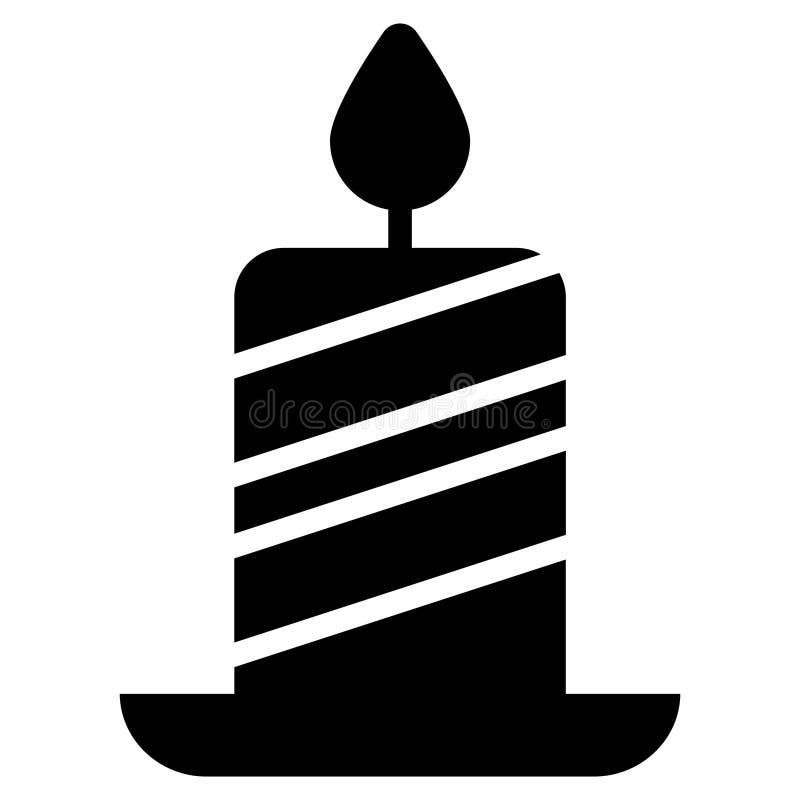Candle icon, black icon stock vector. Illustration of birthday - 260104236