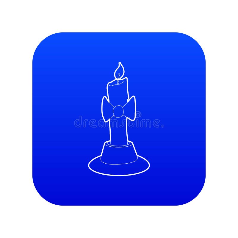 Candle icon blue vector stock vector. Illustration of christmas - 154442016