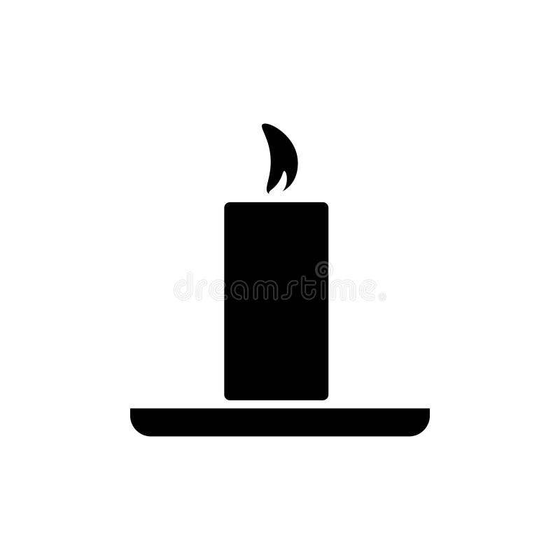 Candle Icon. Burning Flame Symbol. Warm Light Element. Vector ...