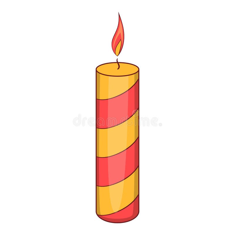 Candle icon, cartoon style stock vector. Illustration of thin - 84154530