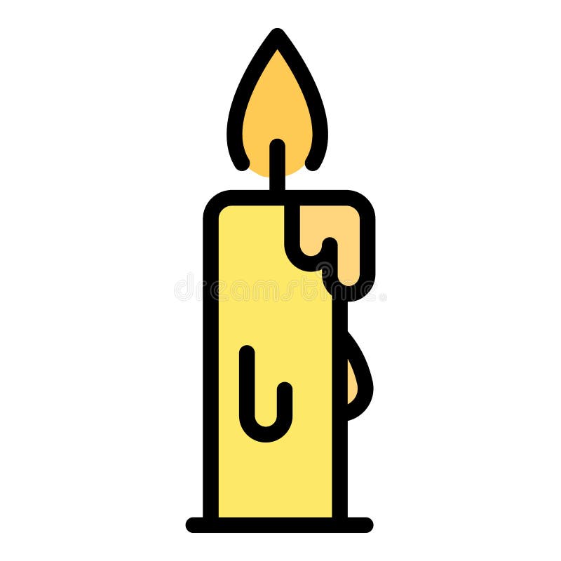 Candle Icon Color Outline Vector Stock Vector - Illustration of candle ...