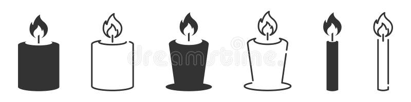 Candle Icon Set. Scented Candles Stock Vector - Illustration of ...