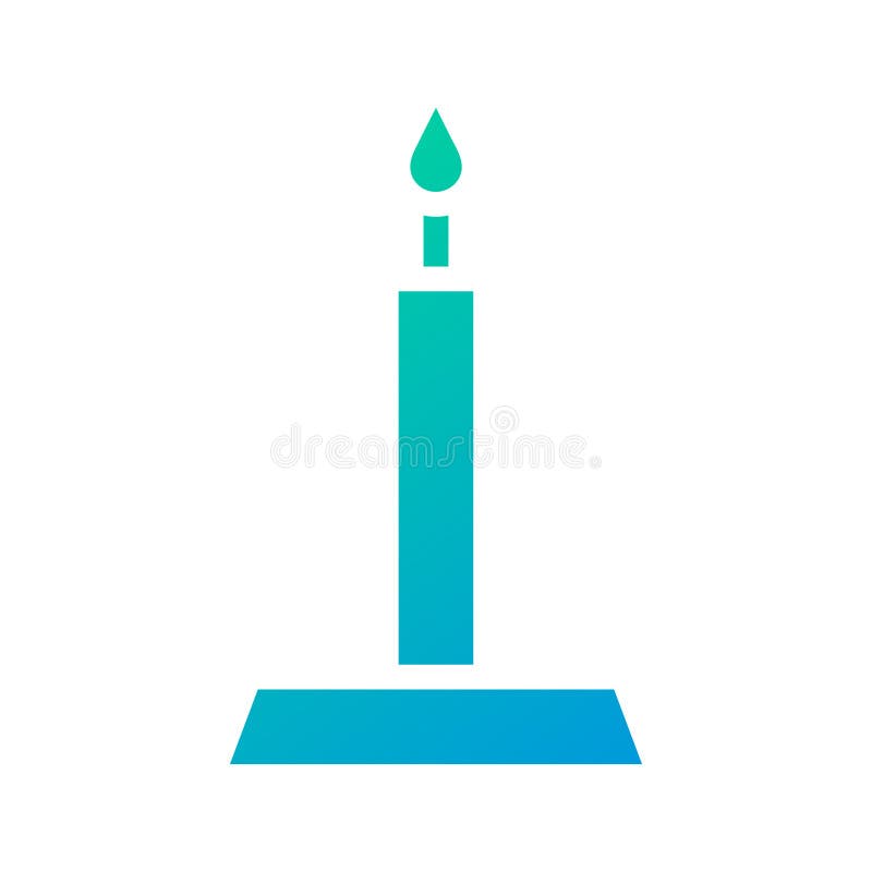 Candle Icon Solid Gradient Green Blue Colour Easter Symbol Illustration ...