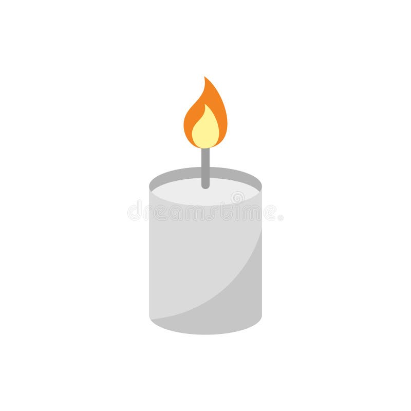 Candle Icon, Love and Heart Vector Stock Vector - Illustration of light ...