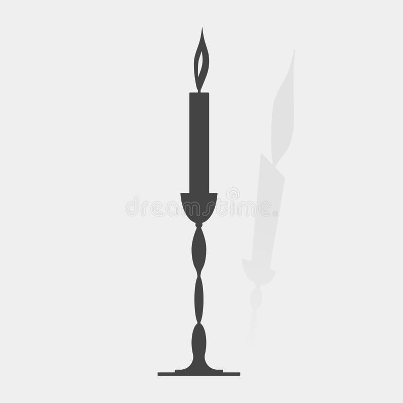Candle in Old Antique Candlestick Stock Vector - Illustration of ...