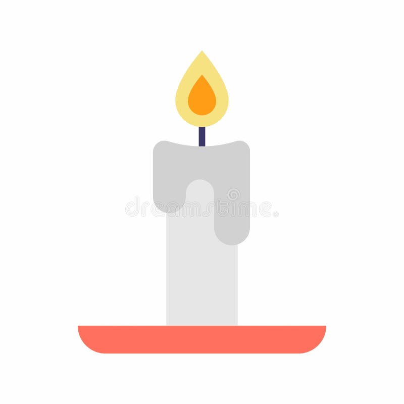 Candle Icon, Love and Heart Vector Stock Vector - Illustration of light ...
