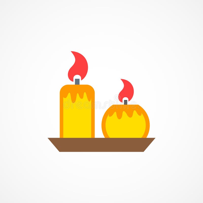 Candle Icon Logo Vector Design Illustration, Isolated on White ...