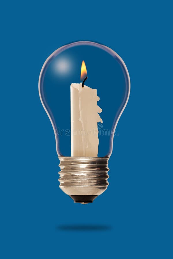Candle inside a light bulb stock image. Image of burn - 63487809