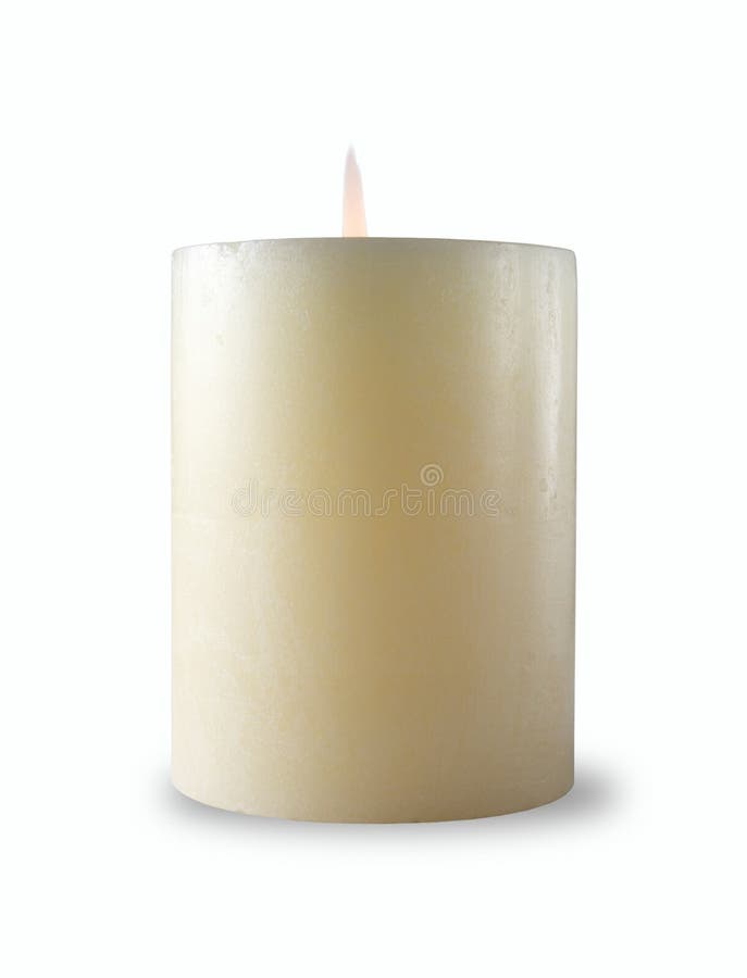 White Candle Isolated on White Background Stock Image - Image of ...
