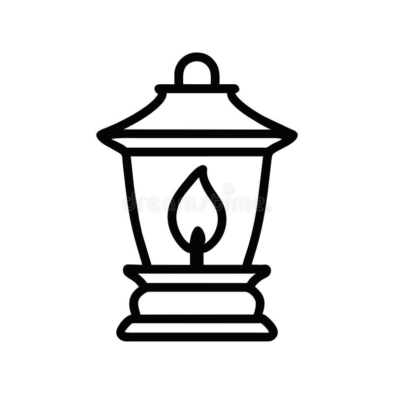 Candle lamp icon stock vector. Illustration of vector - 295536124