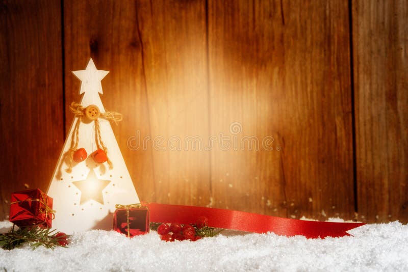 Candle / Lantern with Light Beam in a Star Shape in Front of Woo Stock ...