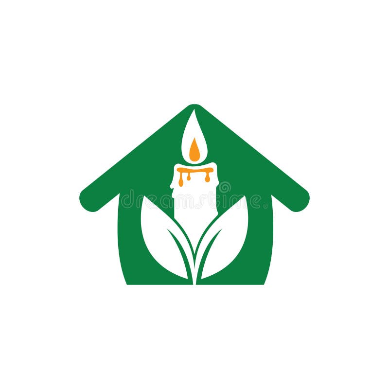 Candle Leaf Vector Logo Design Template. Stock Vector - Illustration of ...