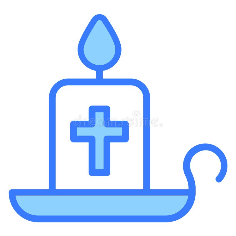 Candle, Light, Cross Blue Outline Simple Icon Stock Vector ... Candle, Light, Cross Blue Outline Simple Icon Stock Vector ...