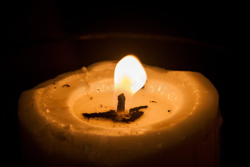 Candle Light in Dark Surrounding Stock Image - Image of close, prayer ...