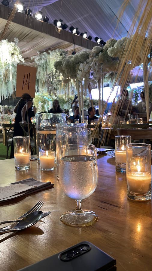 Candle Light Dinner Wedding Ceremony Stock Photo - Image of candle ...