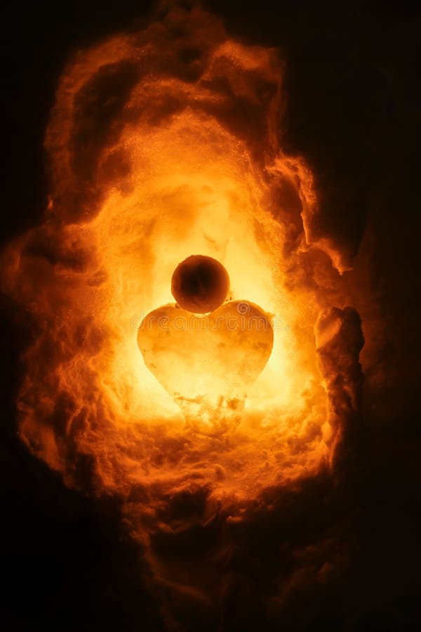 Candle Light in Ice and Snow on Christmas Day Stock Image - Image of ...