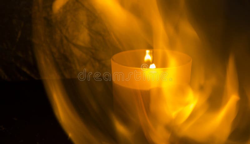 Candle Lights in Fire, Fire Background Stock Image - Image of ...