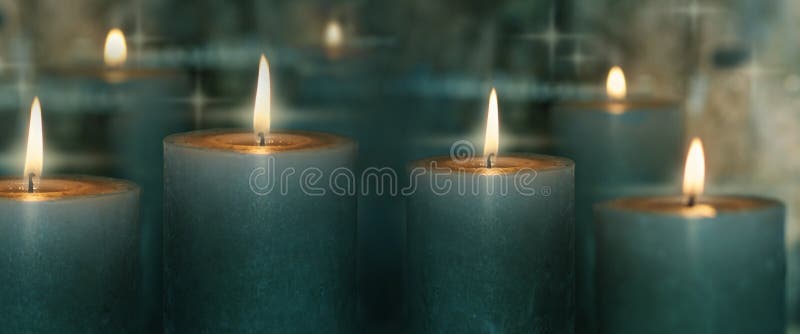 Candle Lights with Reflection Stock Photo - Image of monastery, advent ...