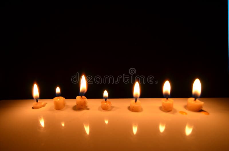 Candle Lights with Reflection Stock Image - Image of hope, object: 74239703
