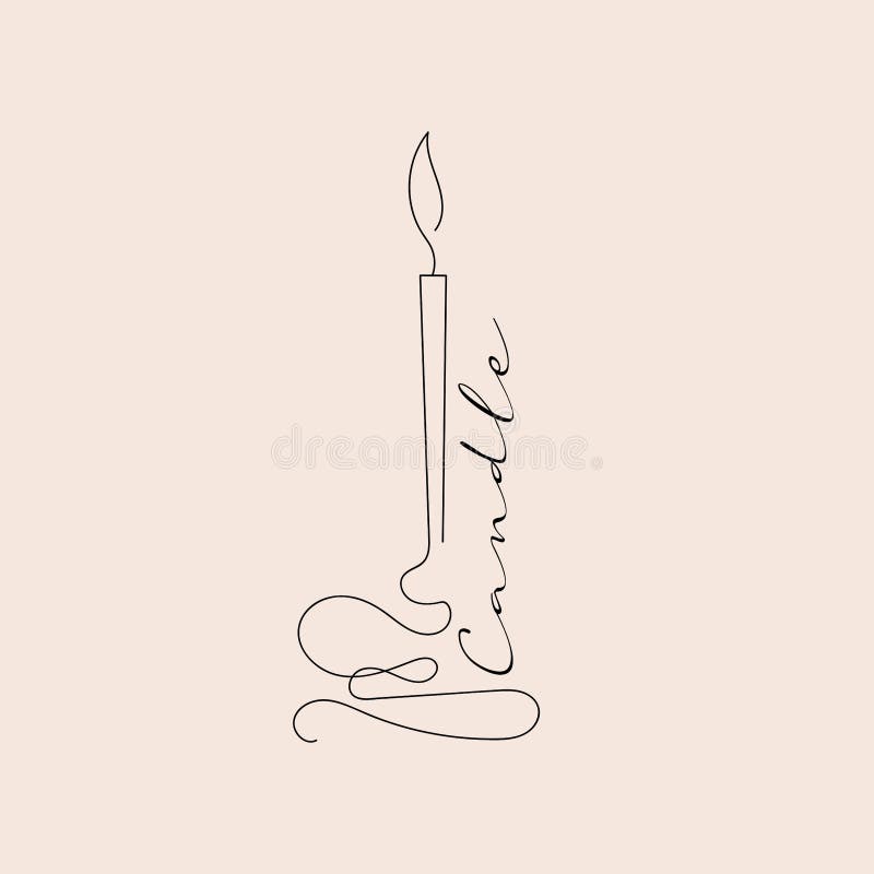 Candle Line Art, Minimalism Logo, Icon Vector Illustration Stock Vector ...