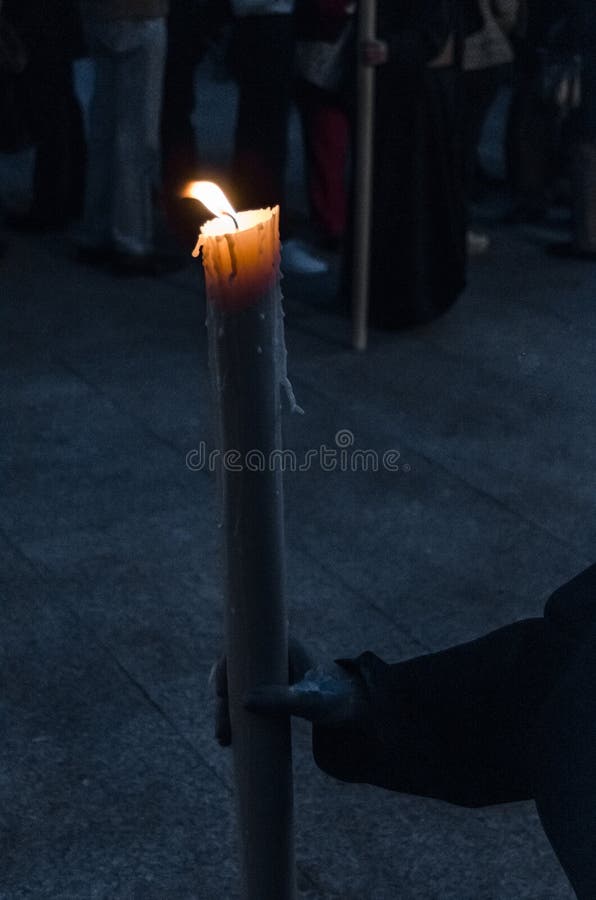 Candle Lit during a Holy Week Procession Stock Photo - Image of ...