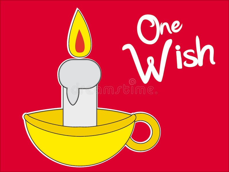 A Candle is Lit in a Yellow Cup with the Words "One Wish" Written Below ...