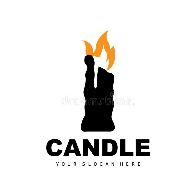 Candle Logo, Elegant Romantic Candle Light Dinner Flame Light Design ...