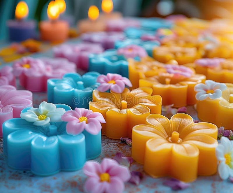 Candle Making with Scented Candles Stock Illustration - Illustration of ...