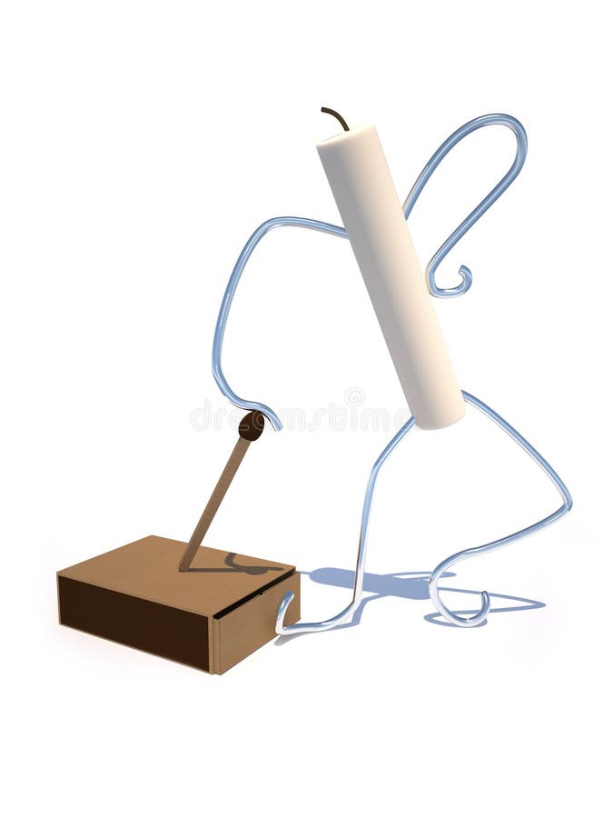 Candle and match stock illustration. Illustration of lights - 18799142