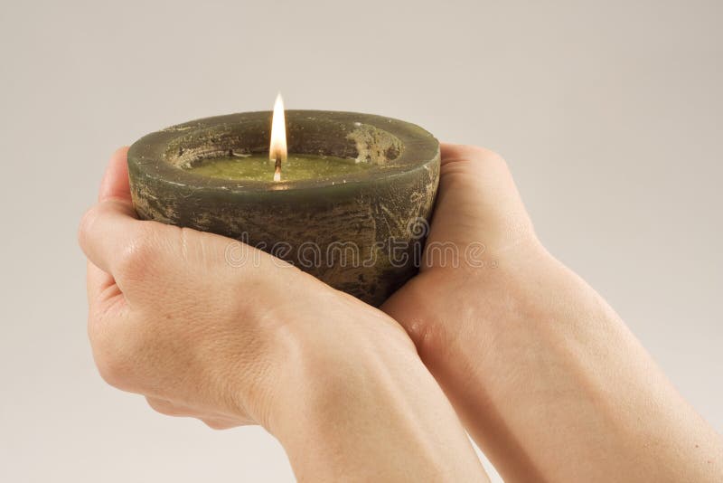 Candle in my Hands stock image. Image of hand, candle - 4132229