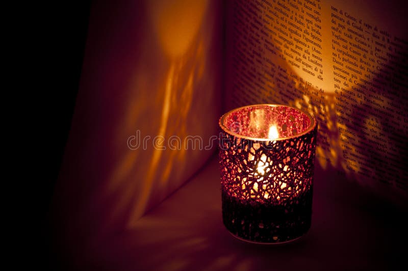 Candle in the night stock image. Image of candles, fire - 26702441