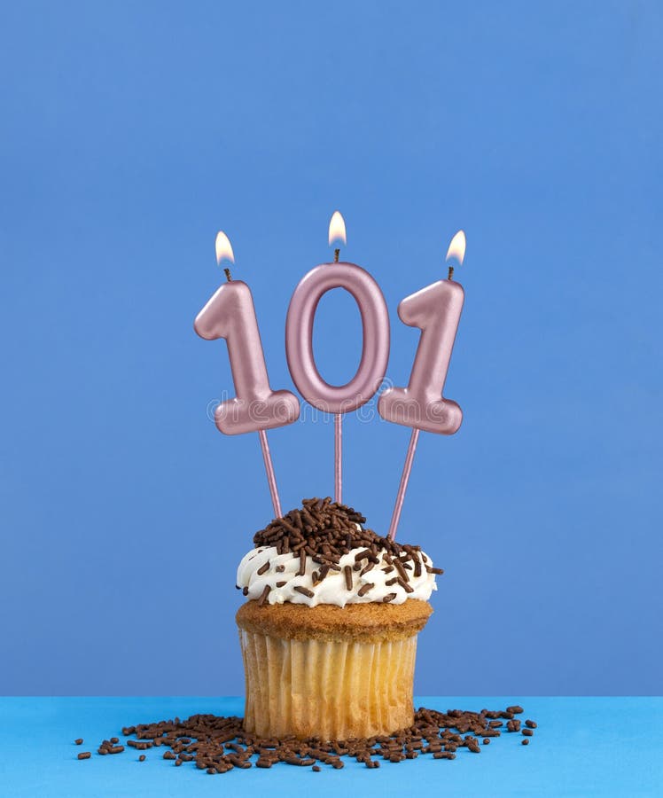 Blue Birthday Candle Cupcake Number 101 Stock Photos - Free & Royalty ...